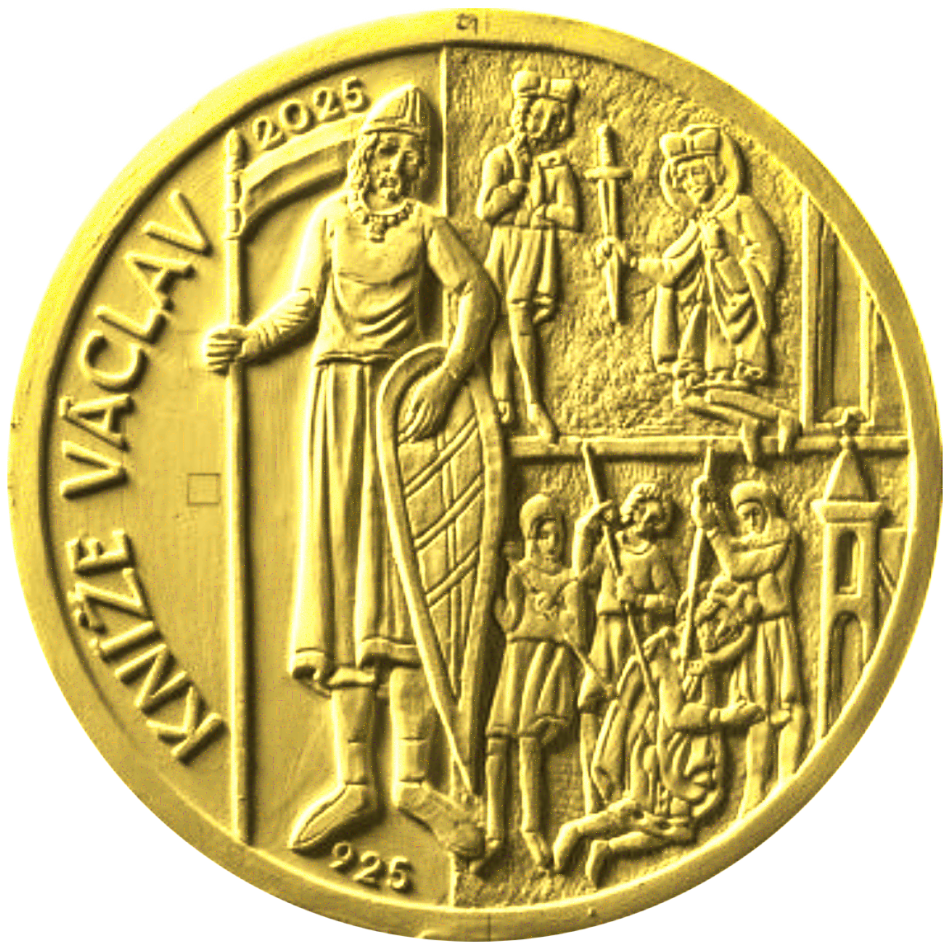 Zlatá mince 10 000 Kč – 1100. výročí začátku vlády knížete Václava 2025 ...